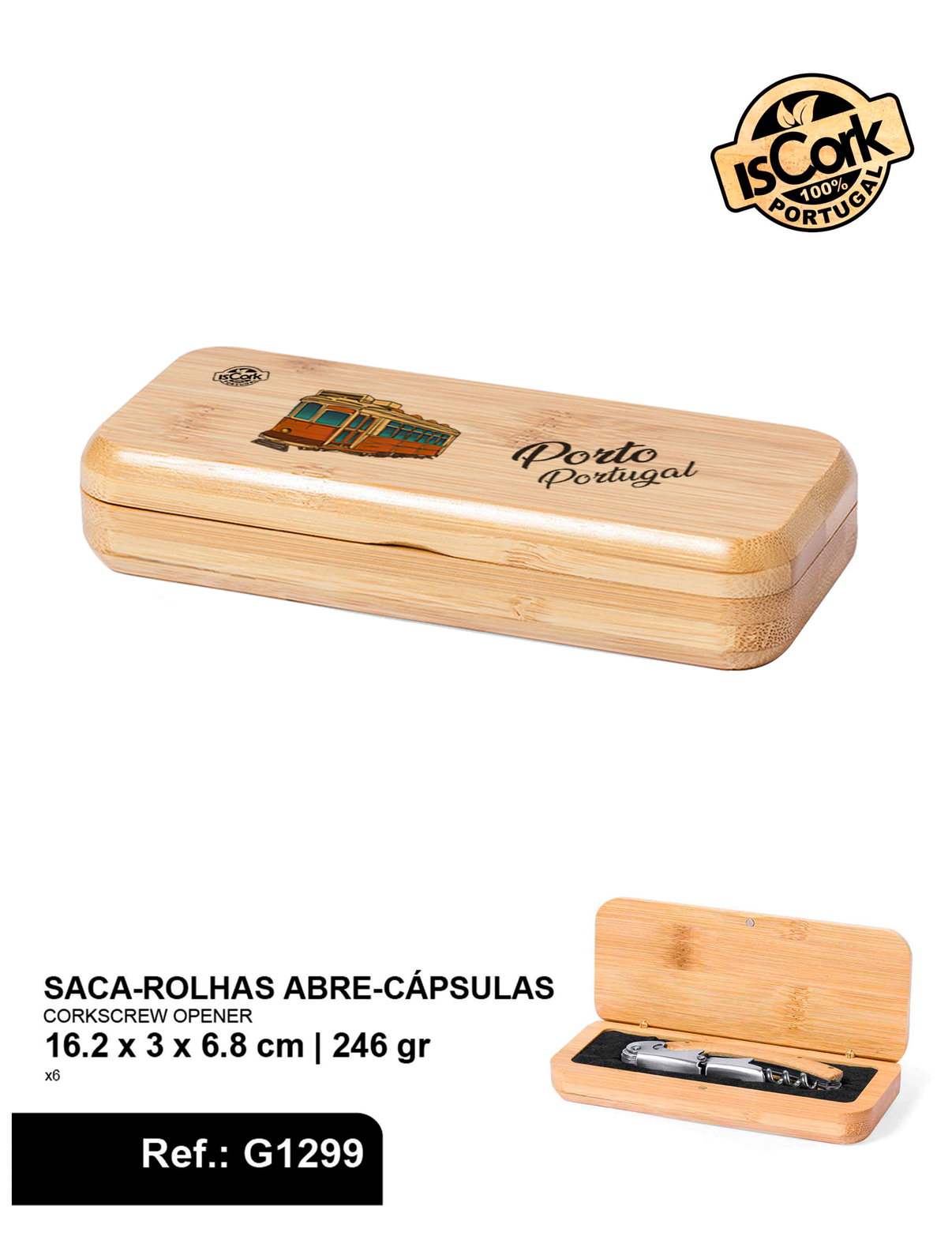 Saca-rolhas Abre-cápsulas Madeira G40 – IsCork.pt
